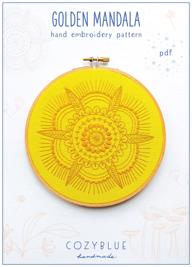 golden mandala PDF pattern – cozyblue