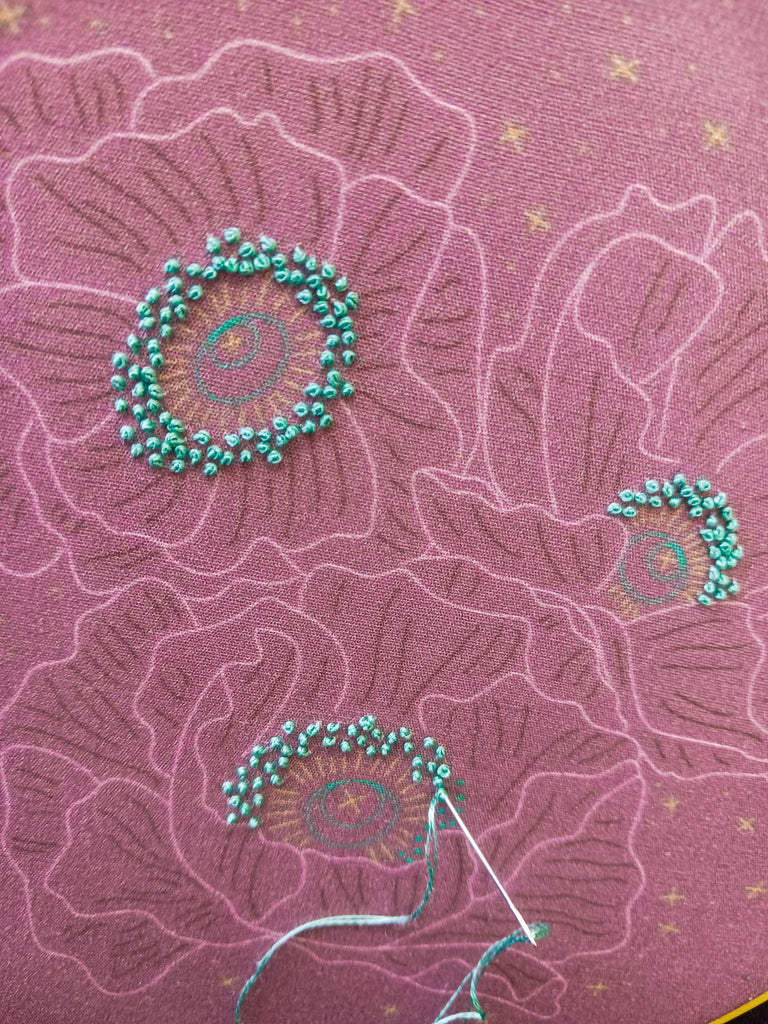 cosmic poppies embroidery kit – cozyblue