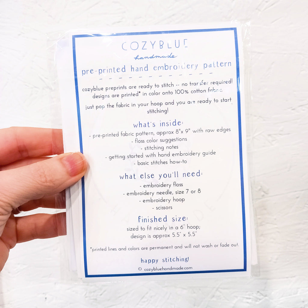 high noon pre-printed fabric embroidery pattern – cozyblue