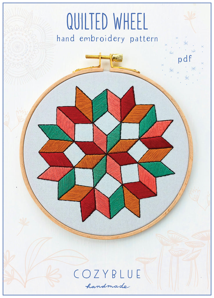 quilted wheel PDF pattern – cozyblue