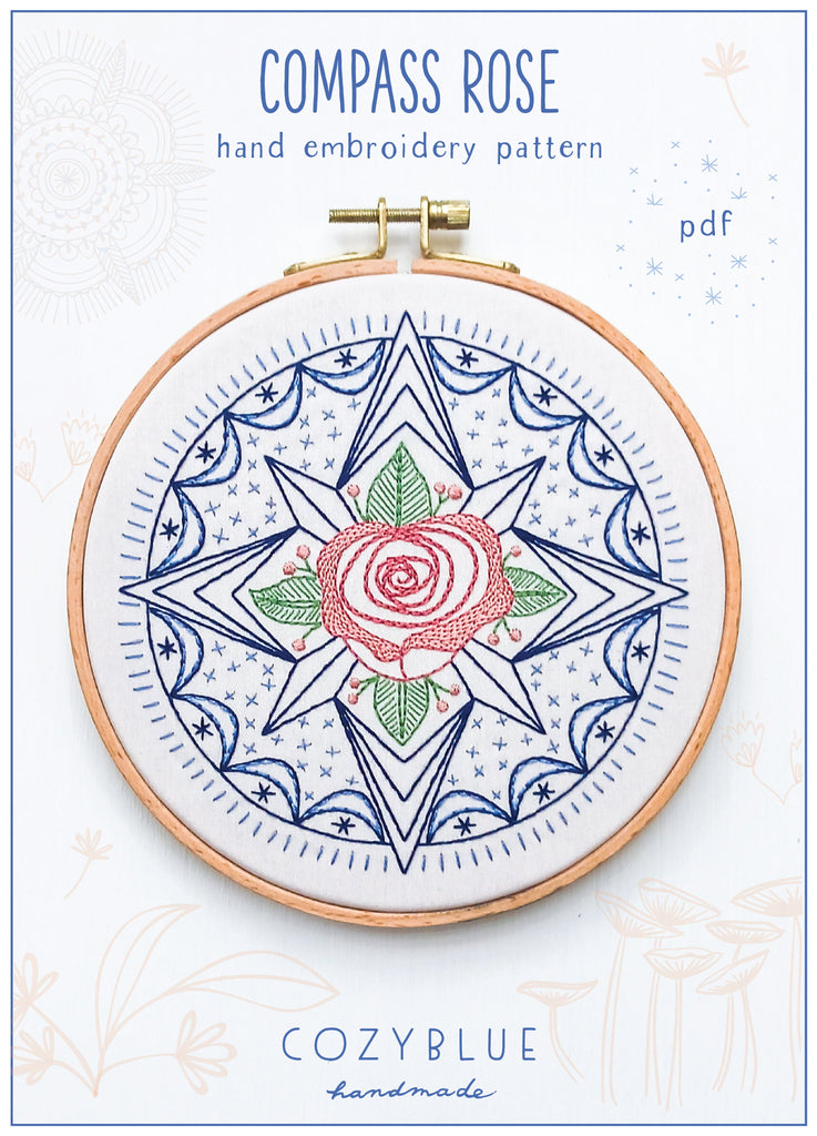 compass rose PDF pattern – cozyblue